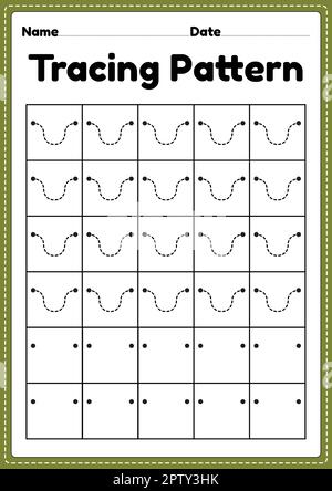Tracing pattern wave lines worksheet for kindergarten, preschool and ...