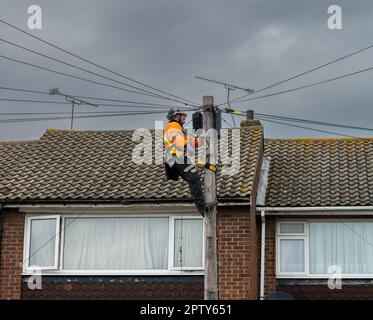 Installation of domestic full fibre broadband to a house FTTH with two ...