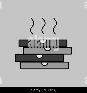 Slice of pizza vector grayscale icon. Fast food delivery symbol ...