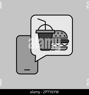Burger vector grayscale icon. Fast food sign. Graph symbol for cooking ...