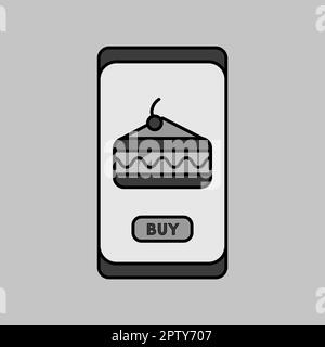 Fast food delivery vector grayscale icons set. Graph symbol for cooking ...