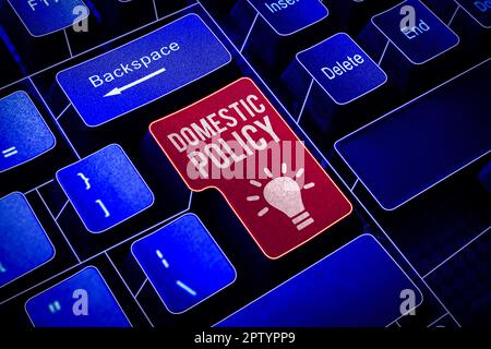 Inspiration showing sign Domestic Policy, Business showcase Actions ...