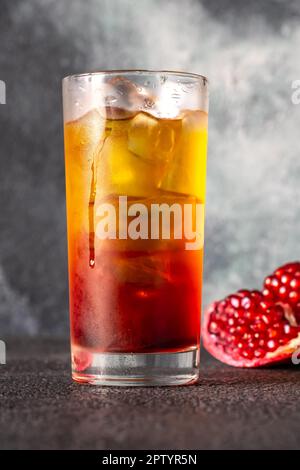 Glass of Florence Fizz Cocktail on gray background Stock Photo - Alamy