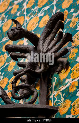 Details of the facade of the Casa Vicens, designed by Antoni Gaudí ...