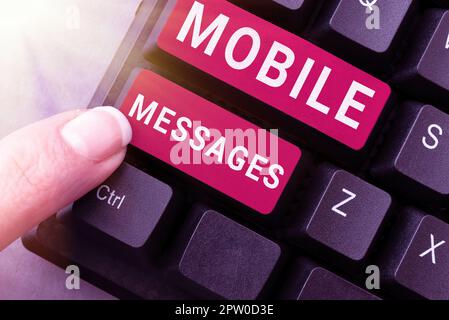 Conceptual caption Mobile Messages, Concept meaning the act of ...