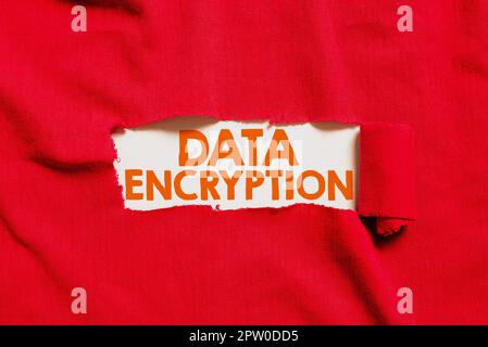 Hand writing sign Data Encryption. Business showcase Symmetrickey ...
