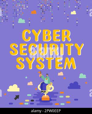 Inspiration showing sign Cyber Security System. Word Written on Techniques of protecting ...