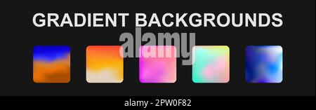 Set of 5 different gradient texture backgrounds - Vector illustration ...