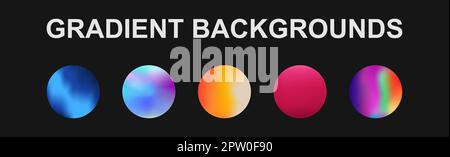 Set of 5 different gradient texture backgrounds - Vector illustration ...