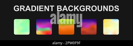 Set of 5 different gradient texture backgrounds - Vector illustration ...