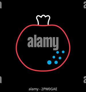 Garnet, Pomegranate vector on black background icon. Graph symbol for ...