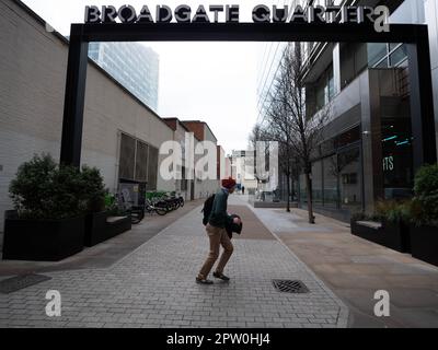 Broadgate quarter retail unit and office space area, Central London Stock Photo - Alamy