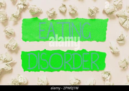 Text showing inspiration Eating Disorder, Word for illnesses that are ...