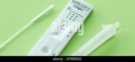 Express corona test. Negative covid antigen test Stock Photo - Alamy