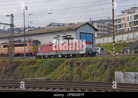 Slovak Railways Class 210 electric shunting locomotive at the main ...