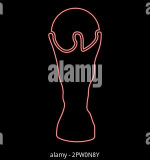 FIFA World Cup Trophy with Red Background Social Media Post, Vector ...