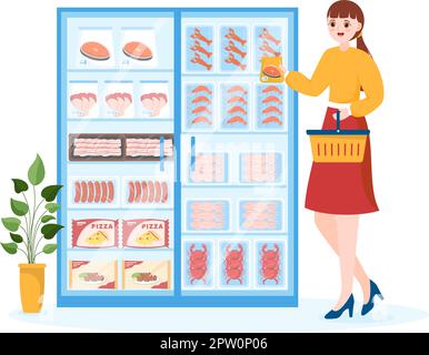 Frozen Food Store with Products Vacuumed using Foil and Pouch Packaging ...
