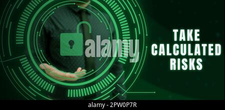 Text caption presenting Take Calculated Risks, Internet Concept chance ...