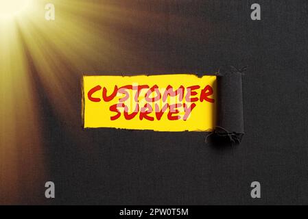 Sign displaying Customer Survey, Concept meaning source to obtain ...