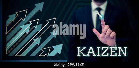 Writing displaying text Kaizen, Concept meaning a Japanese business ...