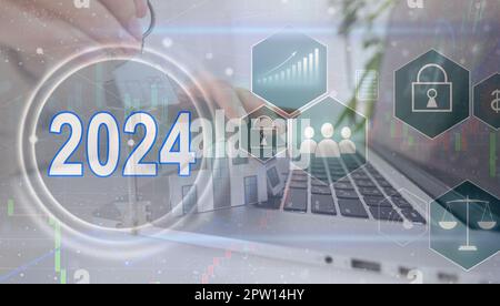 2024 grey transparent button on gray virtual touchscreen interface. New ...