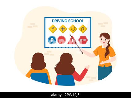 Driving School with Education Process of Car Training and Learning to ...