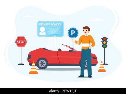 Driving School with Education Process of Car Training and Learning to ...