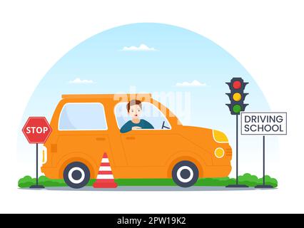 Driving School with Education Process of Car Training and Learning to ...