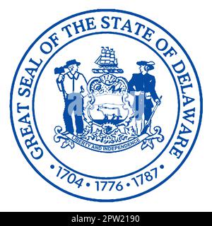 The Great Seal of Delaware over a white background Stock Photo - Alamy