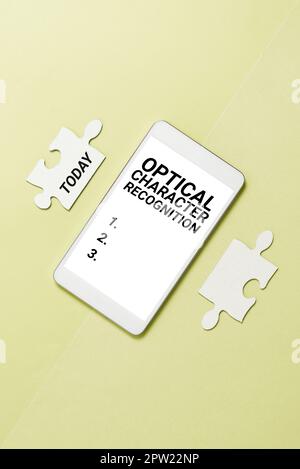 Text caption presenting Optical Character Recognition. Business idea ...