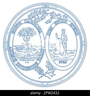 South Carolina State Seal over a white background Stock Photo - Alamy