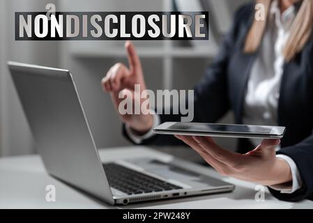 Conceptual display Nondisclosure. Concept meaning Legal Contract ...