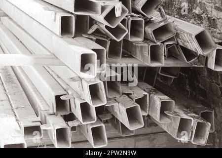 Iron rectangular pipes. Construction fittings. Metal materials for ...