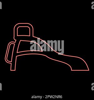 Neon slide for kids red color vector illustration image flat style ...