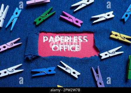 Conceptual display Paperless Office, Internet Concept work environment ...