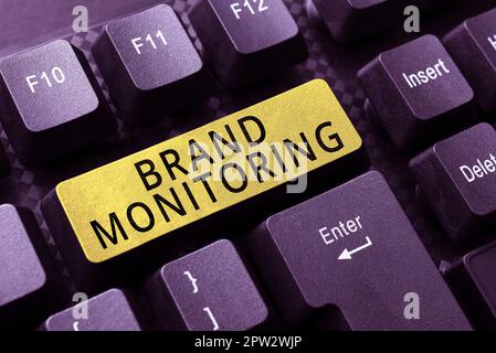 Writing displaying text Brand Monitoring, Word Written on process to ...