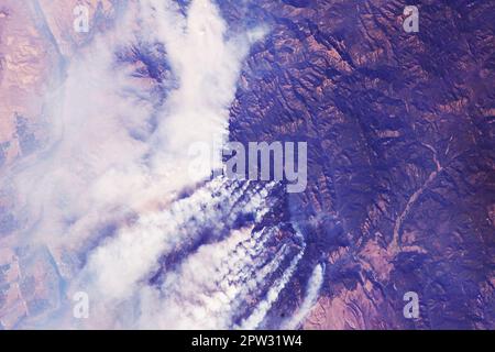 Big forest fires from outer space. Elements of this image furnished ...
