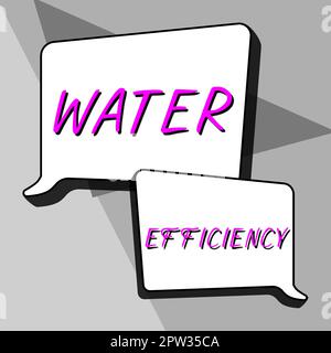 Hand writing sign Water Efficiency, Word Written on reduce water ...