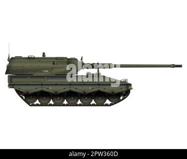 Panzerhaubitze 2000 (PzH 2000) armored howitzer, german 155 mm self-propelled howitzer developed ...