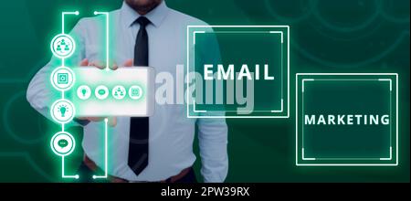 Conceptual display Email Marketing, Internet Concept attracting ...