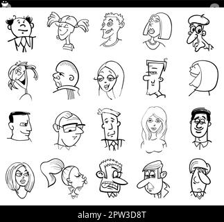 cartoon people characters faces and moods set Stock Vector Image & Art - Alamy