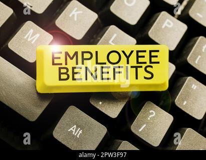 Sign displaying Employee Benefits. Internet Concept indirect and ...