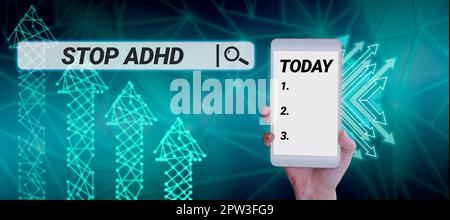 Writing displaying text Stop Adhd, Conceptual photo treat a disorder ...
