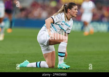 BRCELONA, SPAIN - APRIL 27: Maren Mjelde of Chelsea FC Women in action ...