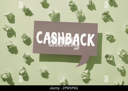 Text caption presenting Cashback, Conceptual photo denoting a form of ...