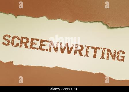 Handwriting text Screenwriting, Concept meaning the art and craft of ...