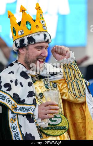 Green Bay Packers fan in the first half of an NFL football game Sunday ...