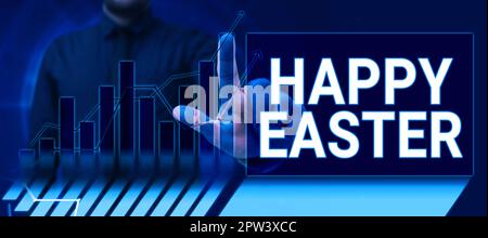 Text sign showing Happy Easter Sunday. Business photo text Greeting ...