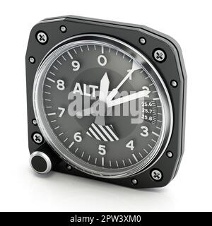 Altimeter isolated on white background. 3D illustration Stock Photo - Alamy