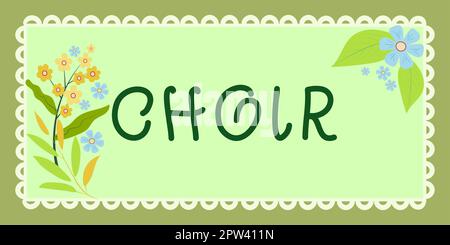 Text caption presenting Choir. Word for a group organized to perform ...
